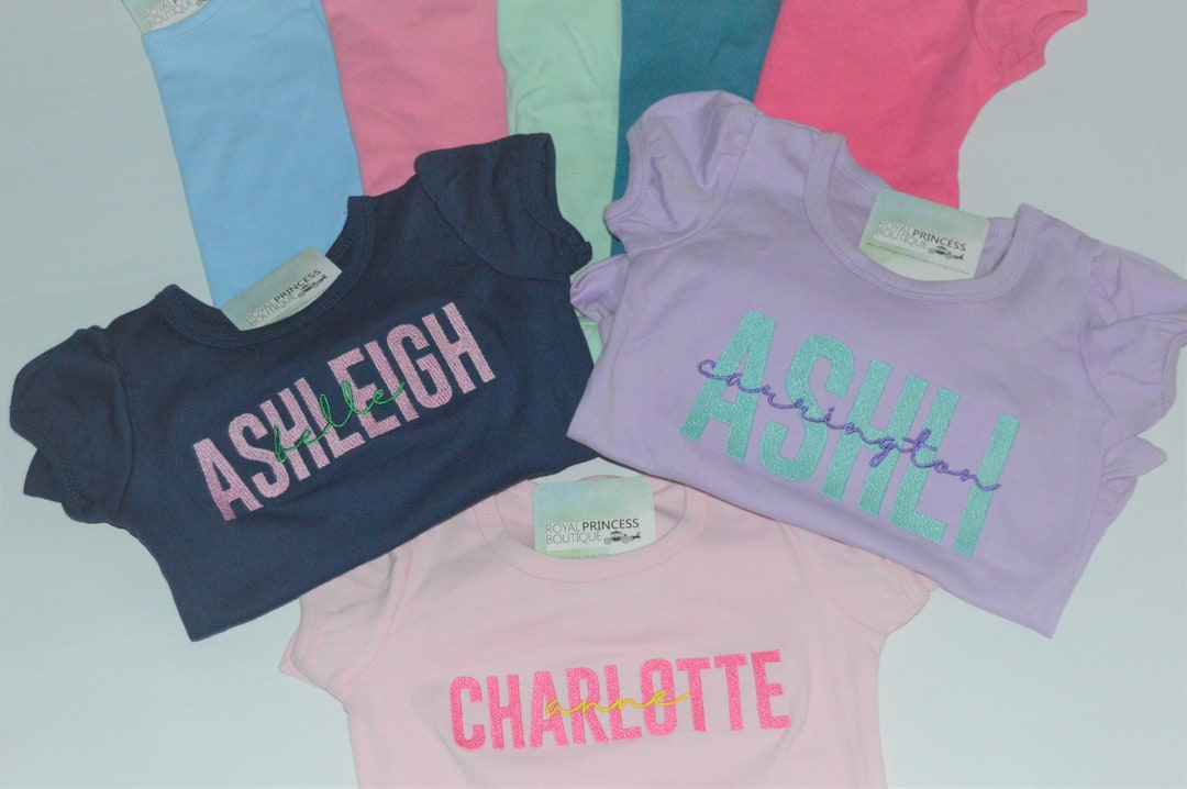 Monogrammed Girls Ruffle Shirt Custom Personalized - Etsy