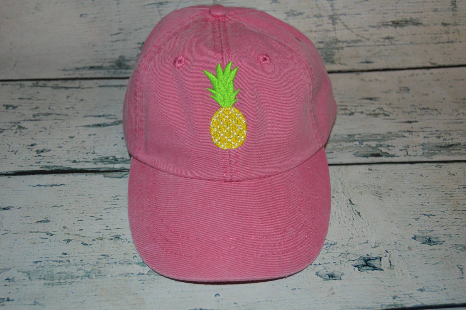 Pineapple Embroidered Dad Hat, Preppy Embroidered Baseball Cap, Low ...