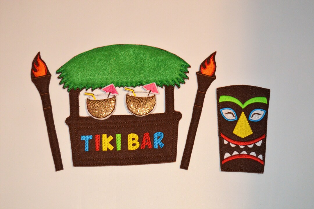 Tiki Bar Luau Accessory Set for Flat Felt Dolls, READY to SHIP Gift ...