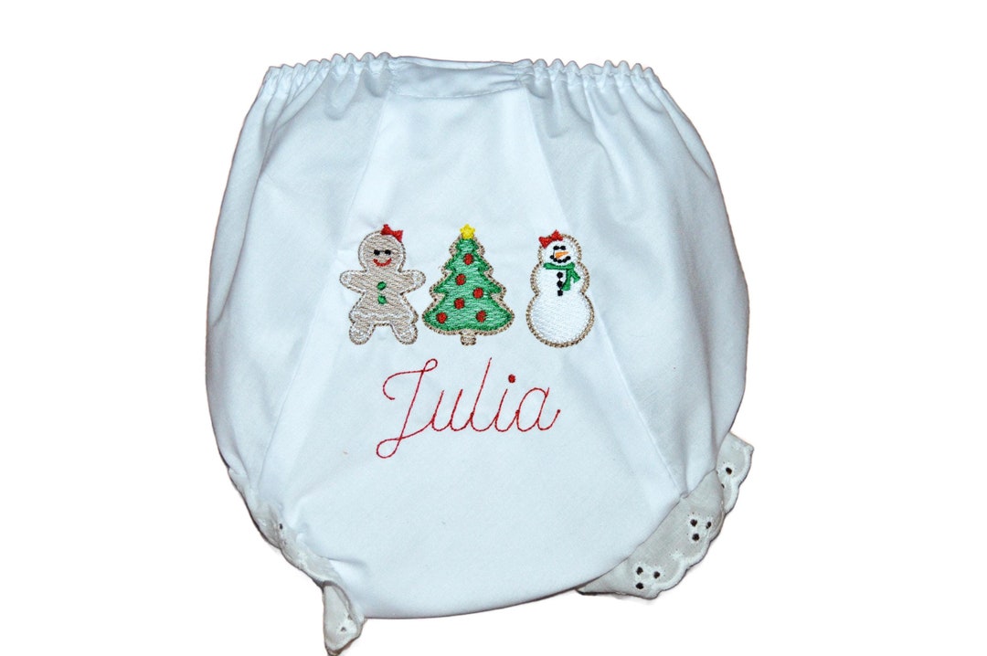 Baby Girl Christmas Diaper Cover With Gingerbread Cookies Design ...