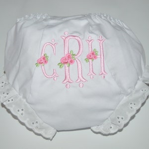 Monogrammed Baby Bloomers With Roses, Personalized Baby Bloomers - Etsy