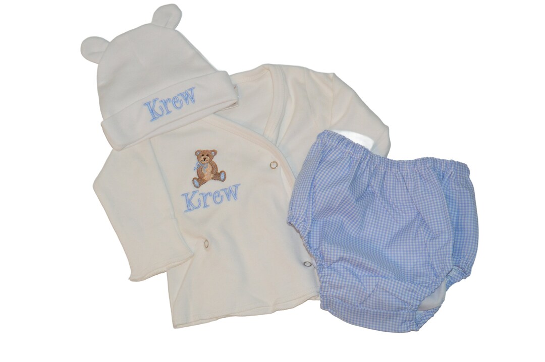 Personalized Teddy Bear Baby Side Snap Shirt Diaper Cover Outfit - Etsy