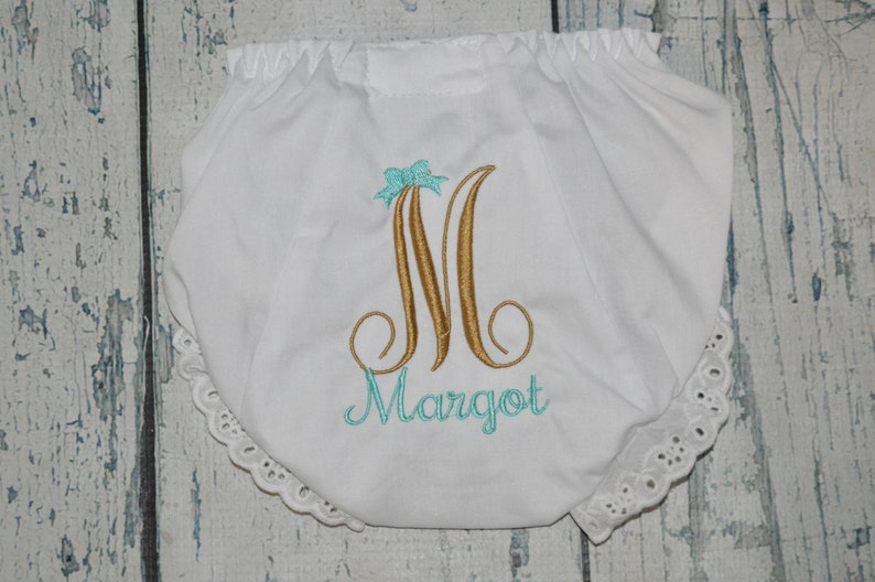 Baby Bloomers, Monogrammed Baby Girl Bloomer, Embroidered Diaper Cover ...