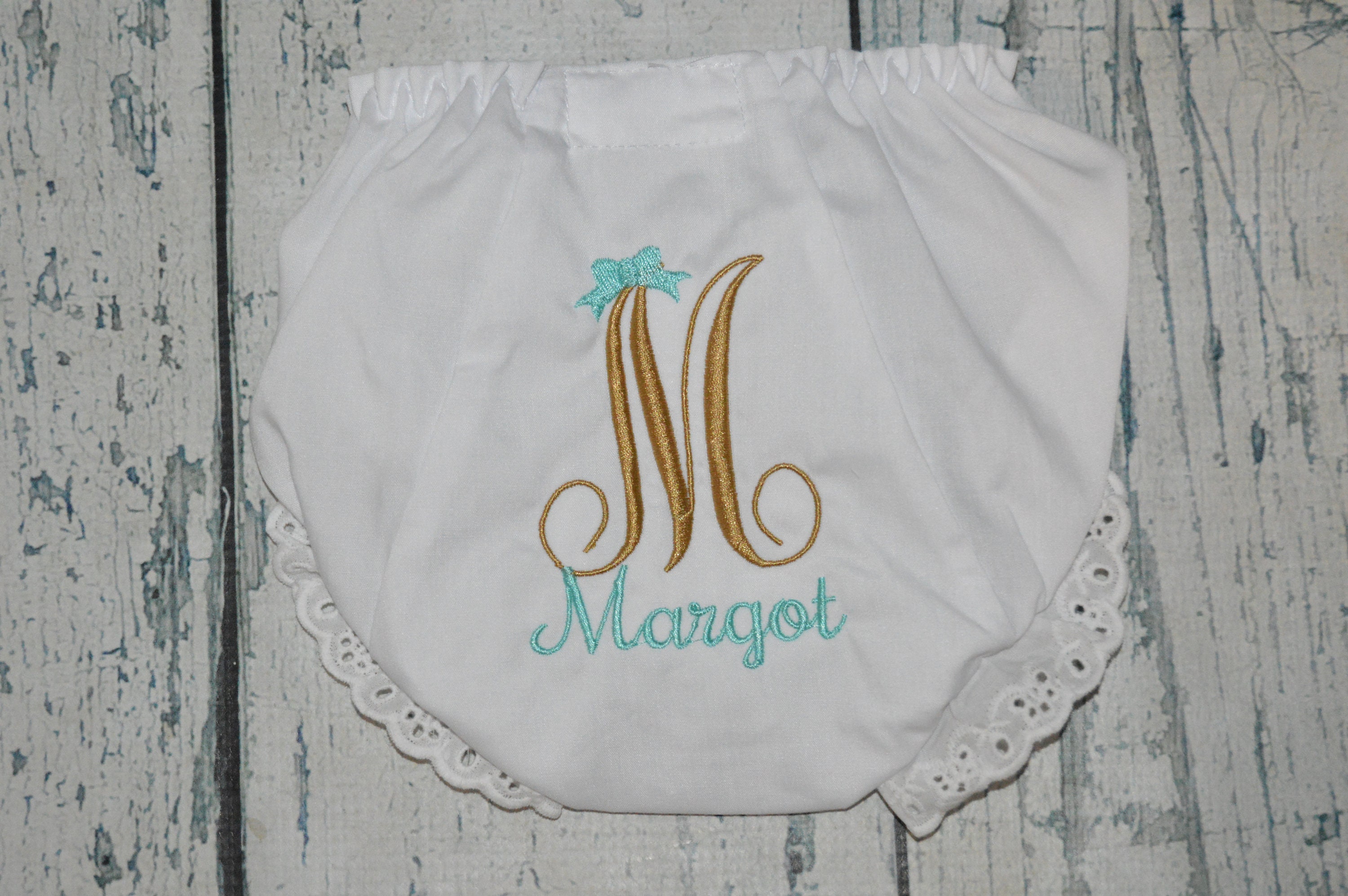 Baby Bloomers, Monogrammed Baby Girl Bloomer, Embroidered Diaper Cover ...