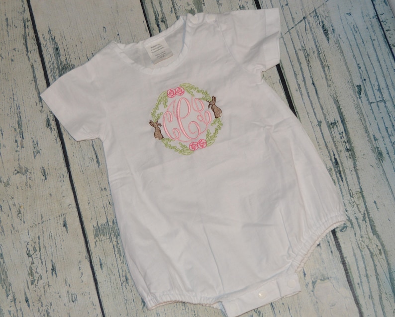 Personalized Monogram Baby Girl Easter Romper Classic Cotton - Etsy