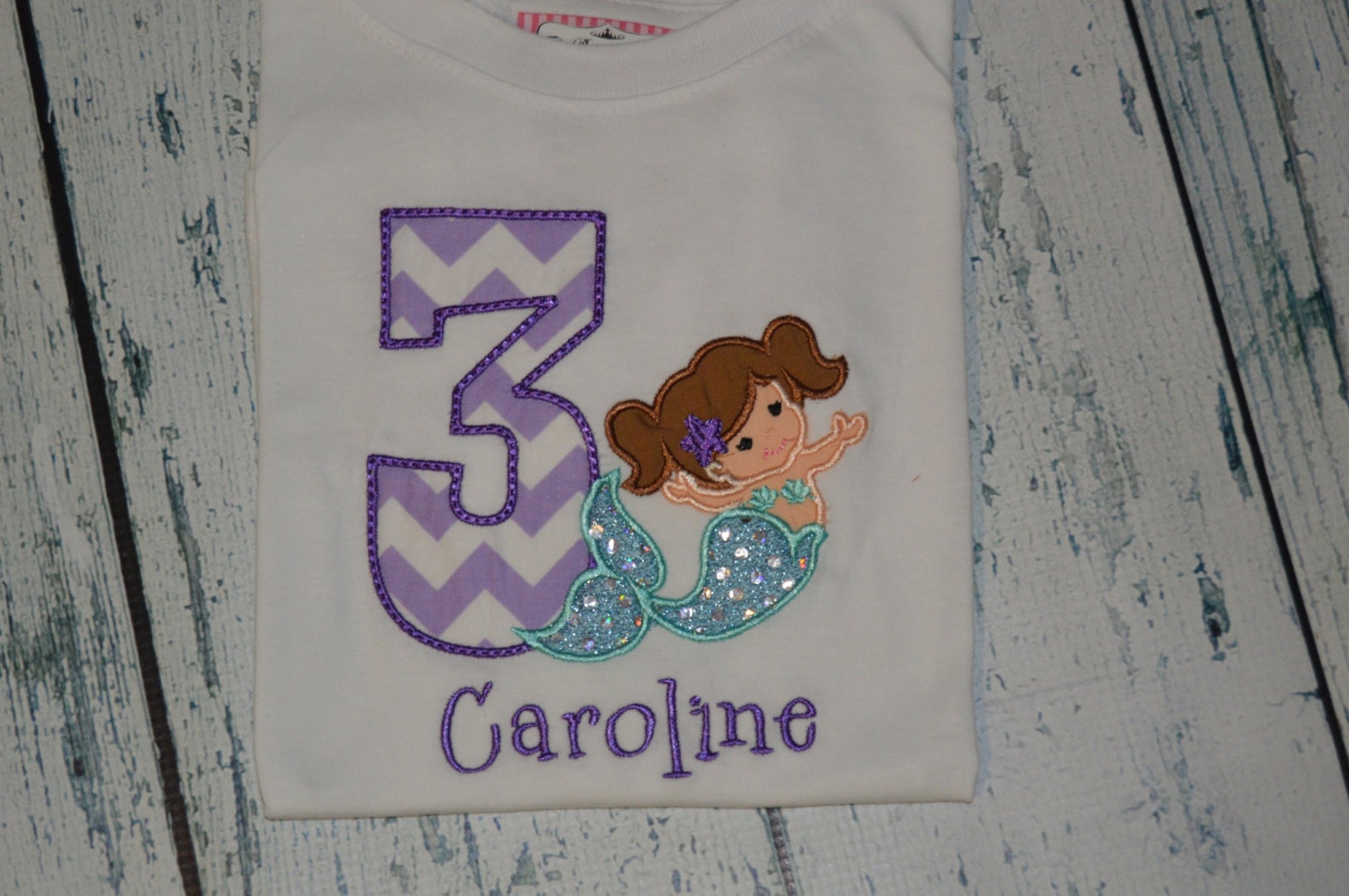 PERSONALIZED Mermaid Birthday Shirt Custom Age Monogram - Etsy