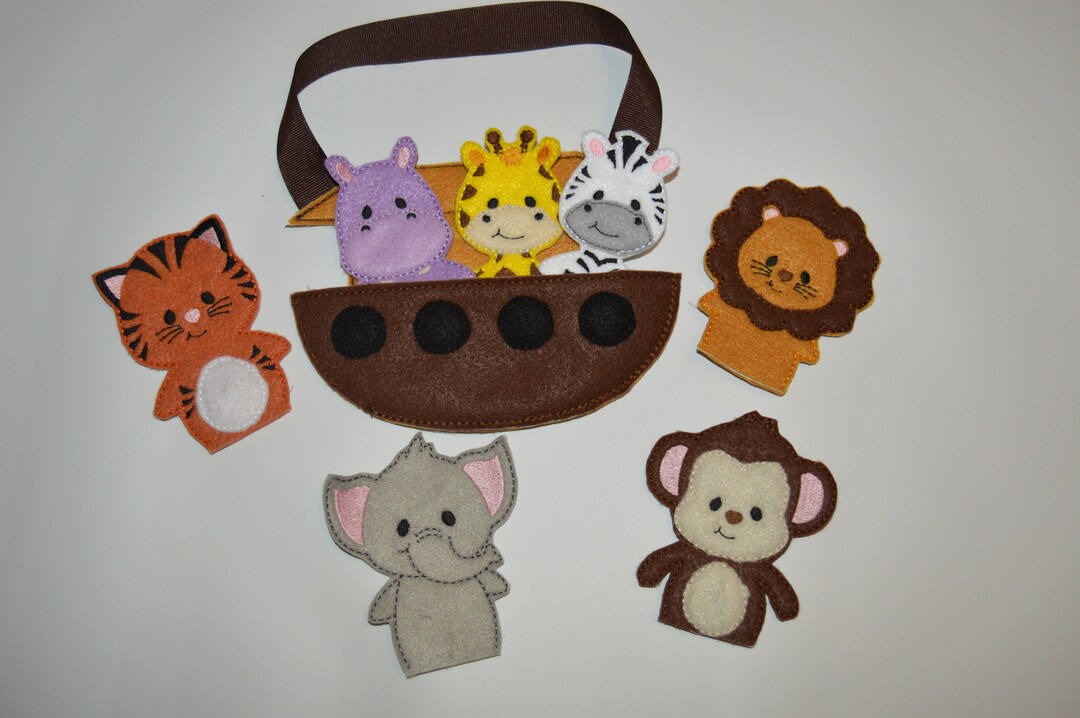 Noah's Ark Finger Puppet Set With Ark Bag Pretend Play Toys Imaginative ...