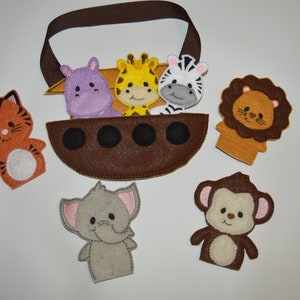 Noah's Ark Finger Puppet Set With Ark Bag Pretend Play Toys Imaginative ...