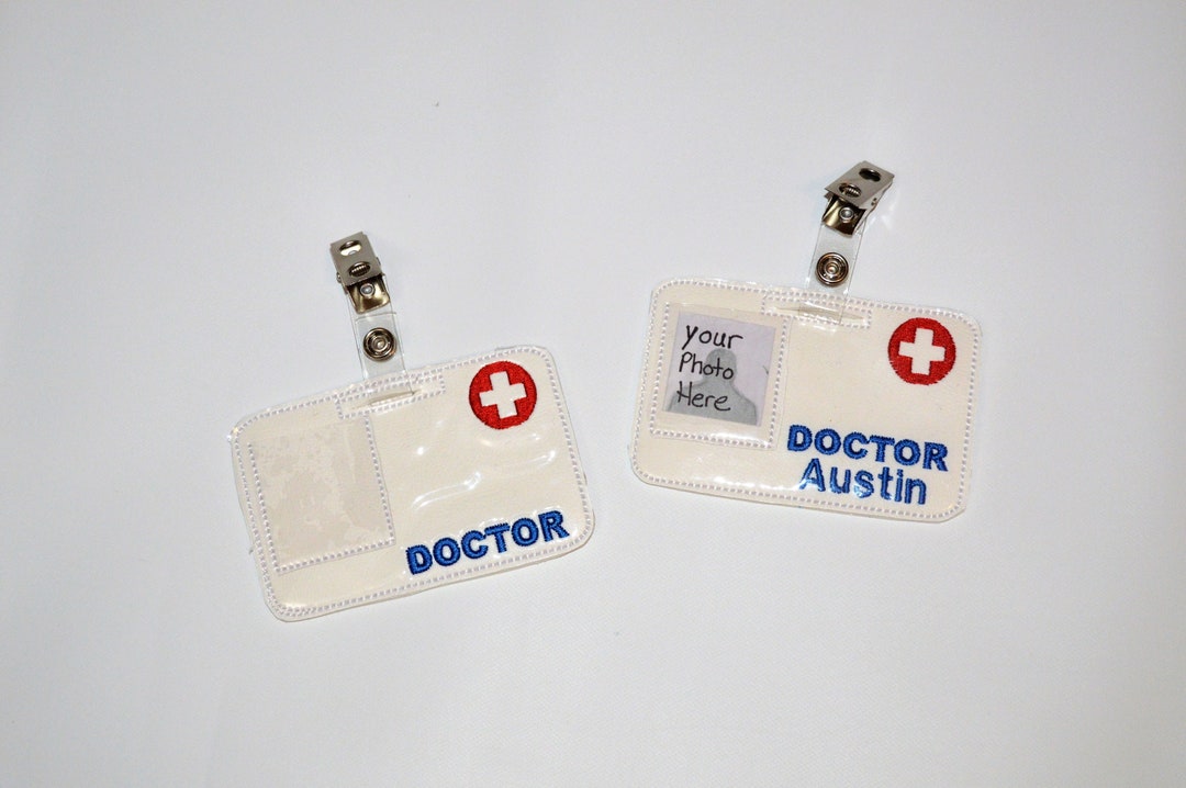 Pretend Play Doctor Badge Personalized Option Imaginary Preschool ...