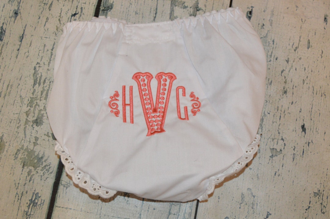 Monogram Baby Bloomers With Dots, Personalized Baby Bloomer ...