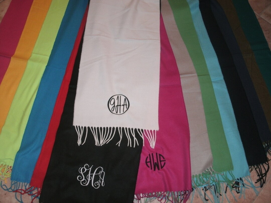 Personalized Scarf Fall Winter Monogrammed Soft Feel Scarves - Etsy