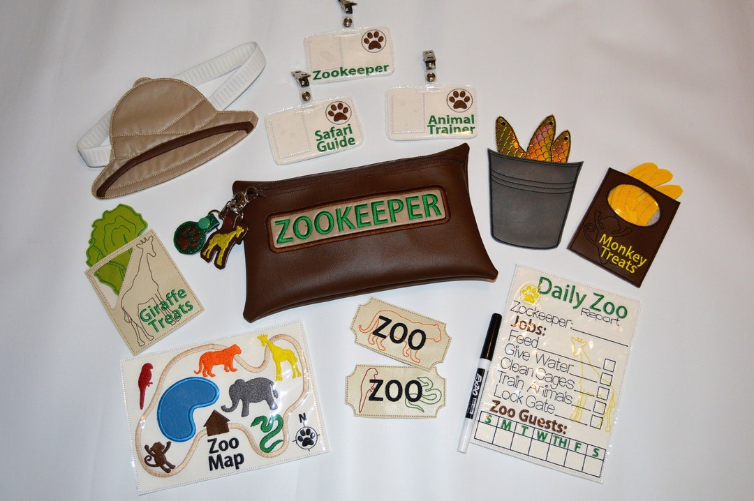 Pretend Play Zookeeper Set, Zookeeper Dress up Vinyl Pretend Play Toy ...