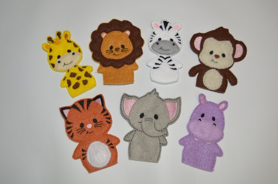 Zoo Animals Finger Puppets Pretend Play Toys Imaginative Play - Etsy