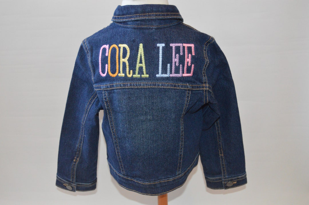 Girls Denim Jacket Monogrammed With Name, Jean Jacket for Baby Toddler ...