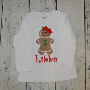 Personalized Girls Gingerbread Shirt, Monogrammed Christmas Shirt - Etsy
