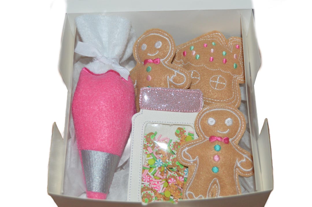 Felt Gingerbread Cookie Pretend Play Set: Sprinkle Jar & Piping Bag - Etsy