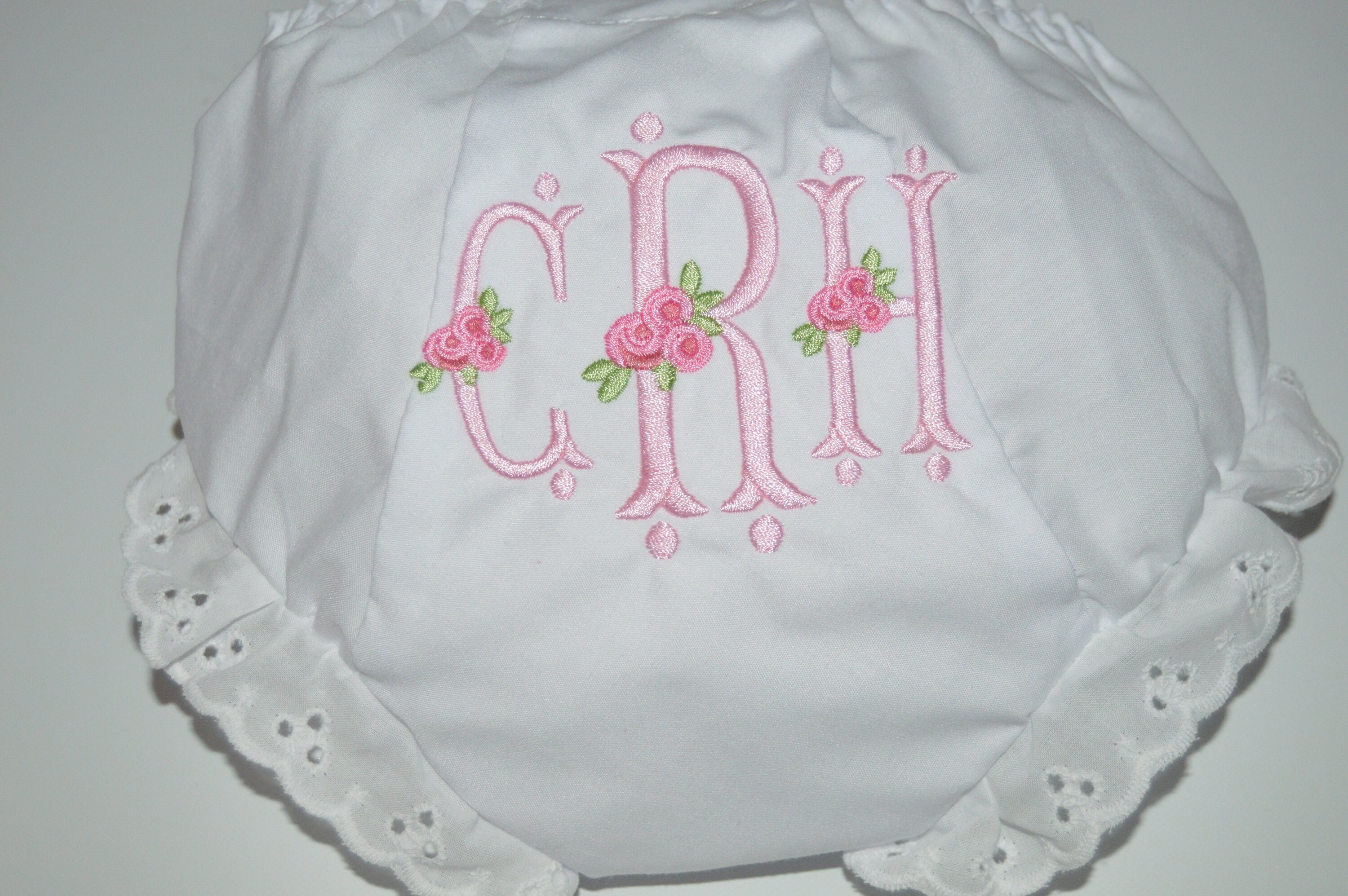 Monogrammed Baby Bloomers With Roses, Personalized Baby Bloomers - Etsy