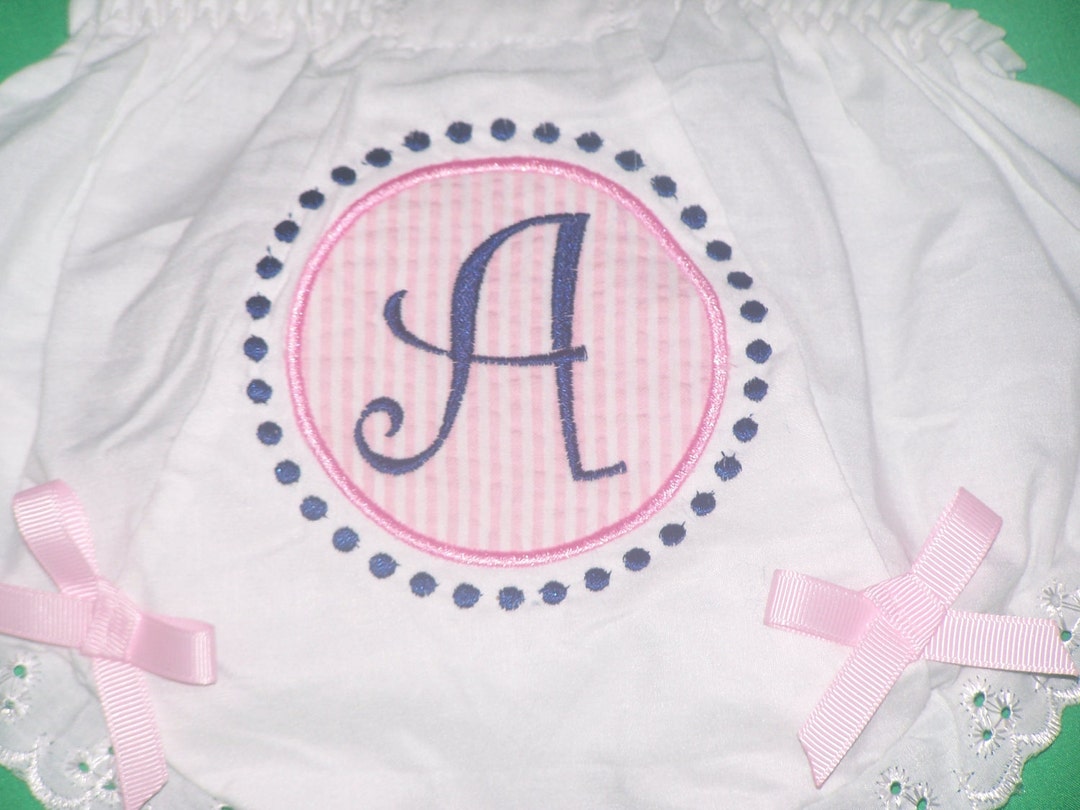 Monogrammed Baby Bloomers, Personalized Bloomers Initial With Dots ...