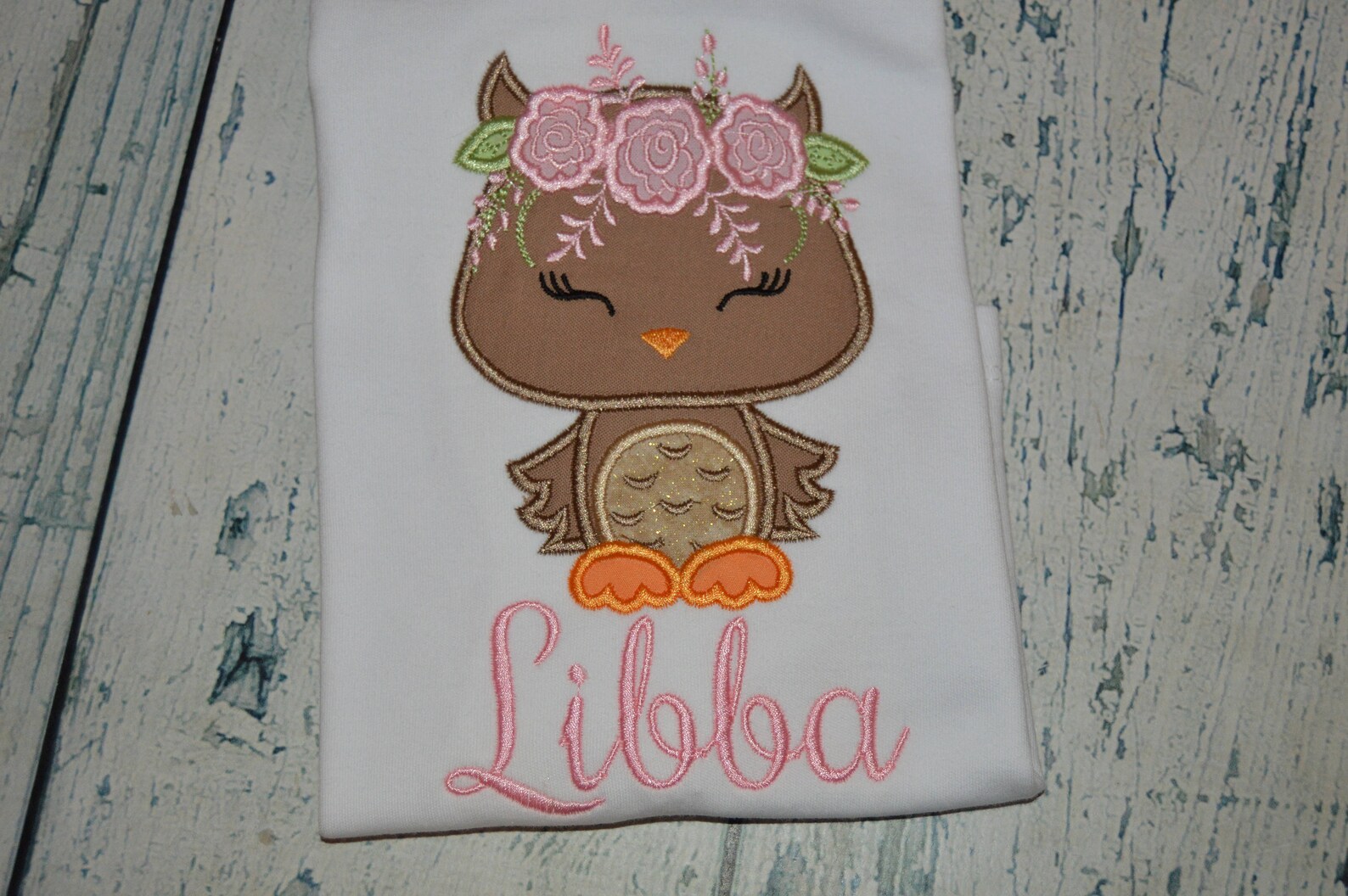 Personalized Girls Owl Shirt Woodland Owl With Flowers - Etsy