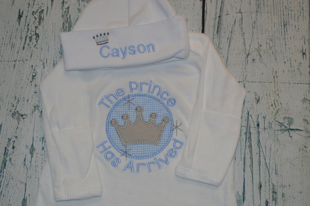 Newborn Baby Boy Prince Outfit, the Prince Has Arrived Baby Gown and ...