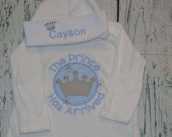 Newborn Baby Boy Prince Outfit, the Prince Has Arrived Baby Gown and ...