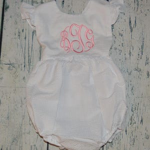 Baby Girl Ruffle Bottom Bubble Romper Personalized, Monogrammed Baby ...