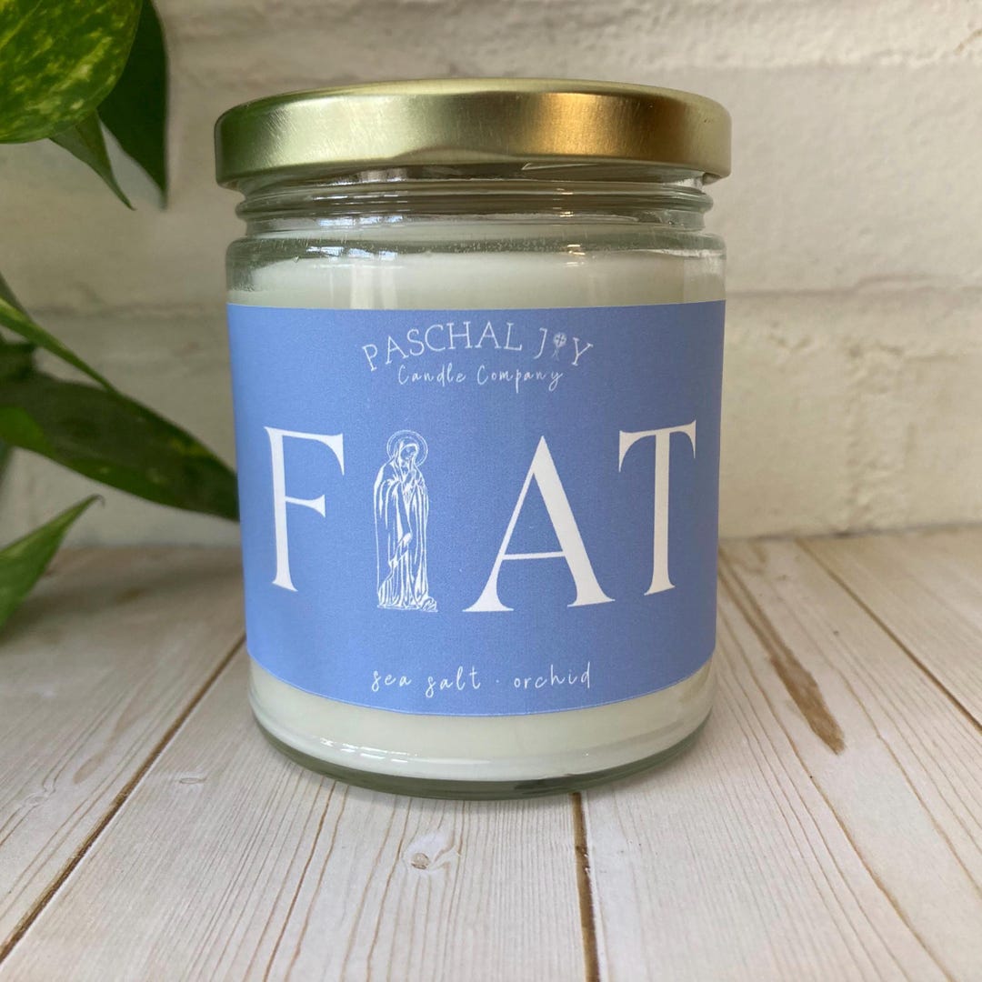 FIAT Catholic Candle - Blessed Mother Gift - Catholic Mom Gift - Mary ...