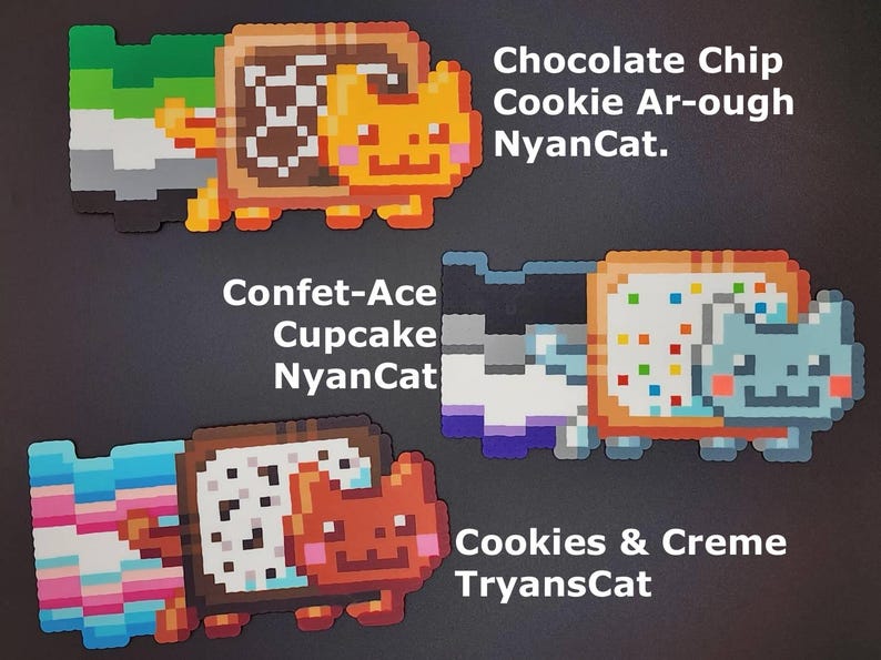 Pride Nyan Cat Pixel Art: Handmade Perler Bead Wall Decor - Etsy