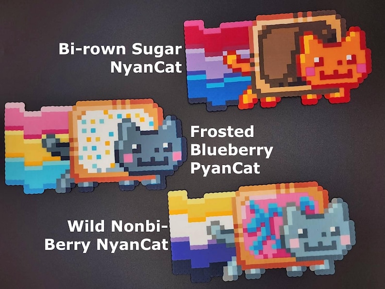 Pride Nyan Cat Pixel Art: Handmade Perler Bead Wall Decor - Etsy