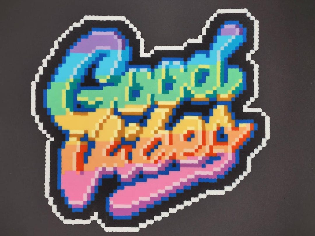 Good Vibes Rainbow Sign Wall Decor- Handmade Perler Bead Pixel Art - Etsy