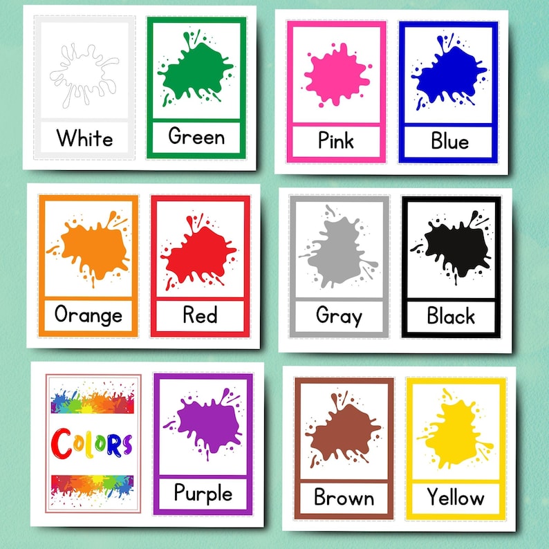 Kids Color Flash Cards PDF - Printable Educational Learning Tool for ...