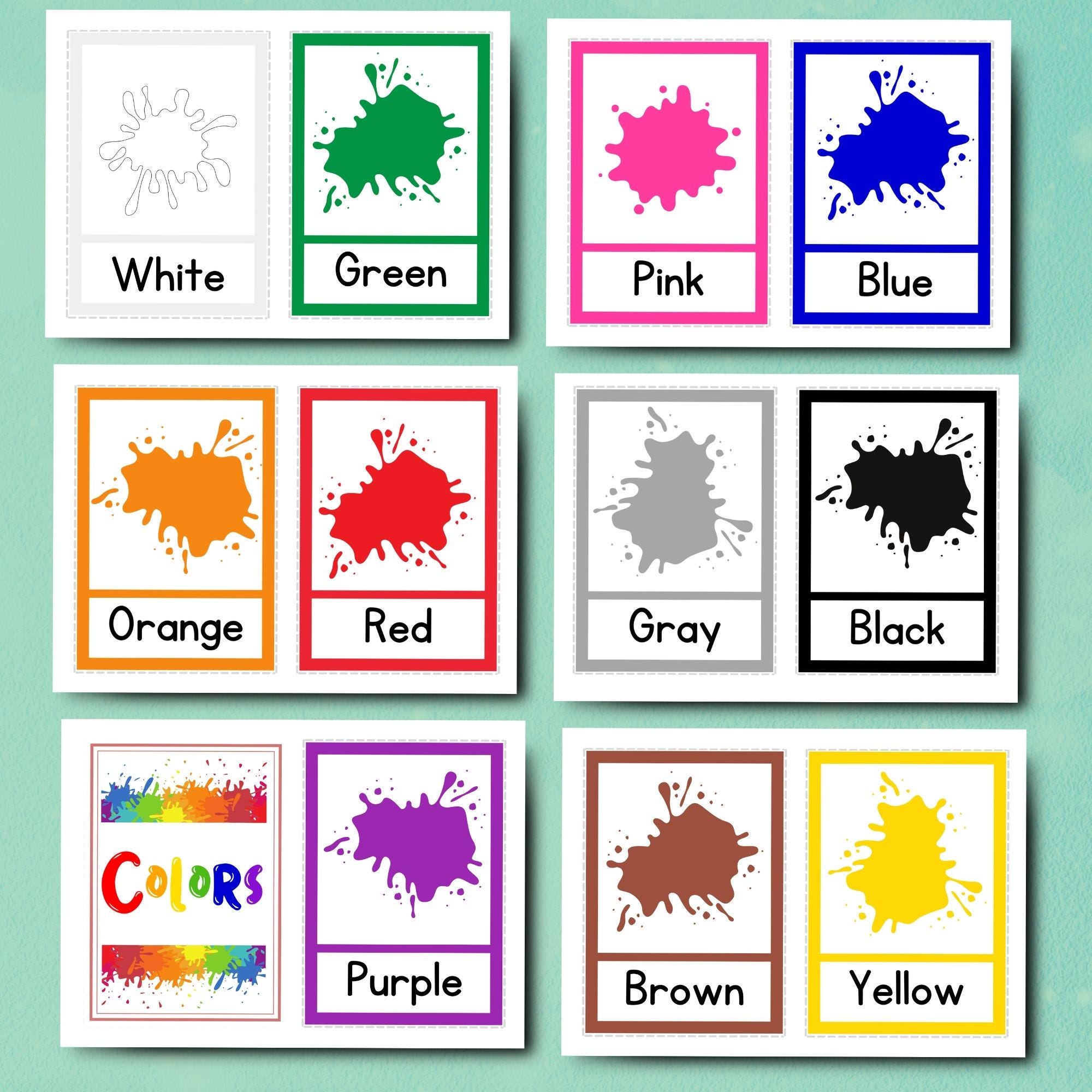 Kids Color Flash Cards PDF - Printable Educational Learning Tool for ...