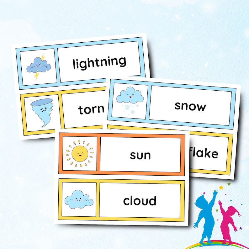 Kids Weather Flash Cards PDF - Printable Educational Learning Tool for ...