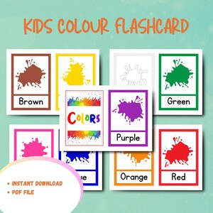 Kids Color Flash Cards PDF - Printable Educational Learning Tool for ...