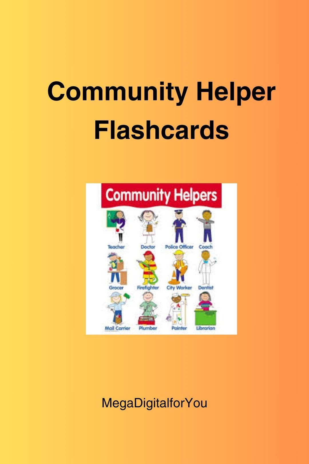 Community Helper Flash Cards - Etsy