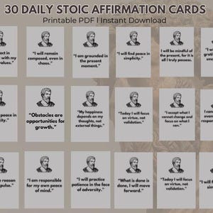 30 Stoic Affirmation Cards L Affirmation Cards Digital, Vision Board ...