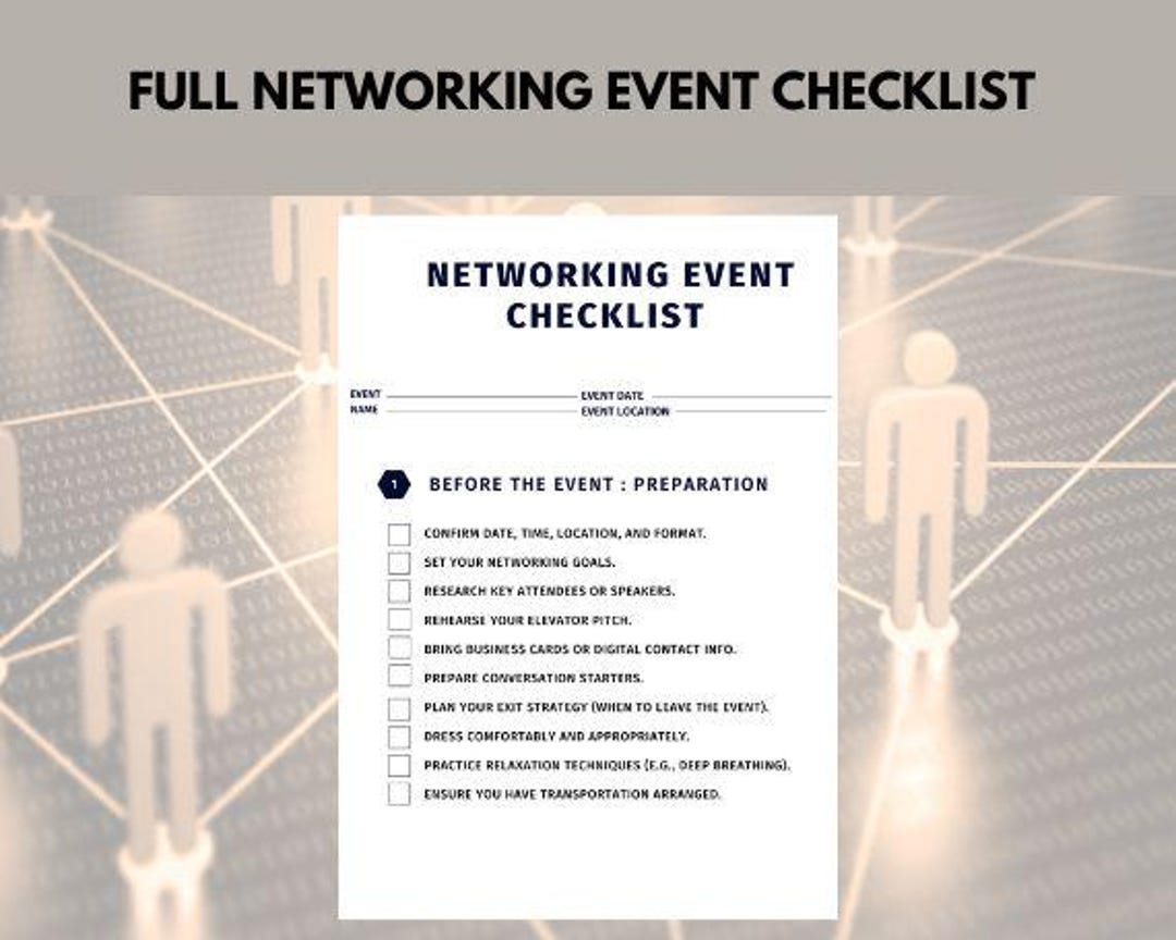 Networking Event Checklist L Printable PDF Checklist L Event ...