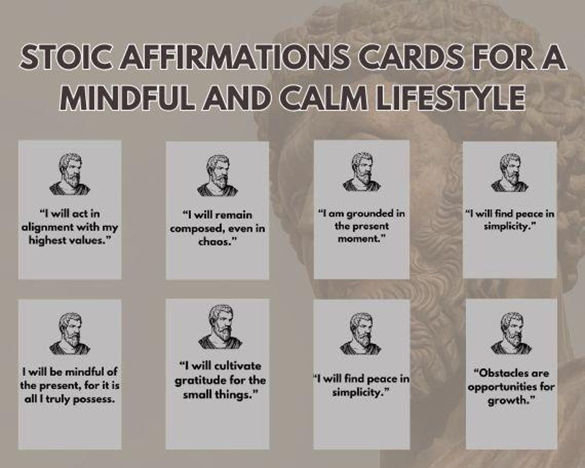 30 Stoic Affirmation Cards L Affirmation Cards Digital, Vision Board ...