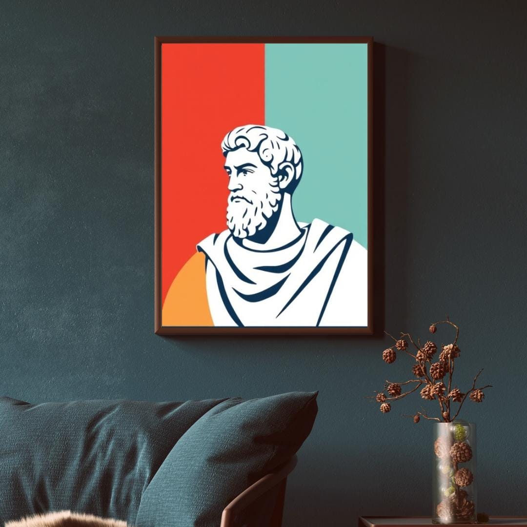 Marcus Aurelius Stoicisim Wall Art Print L Printable Stoicism Marcus ...