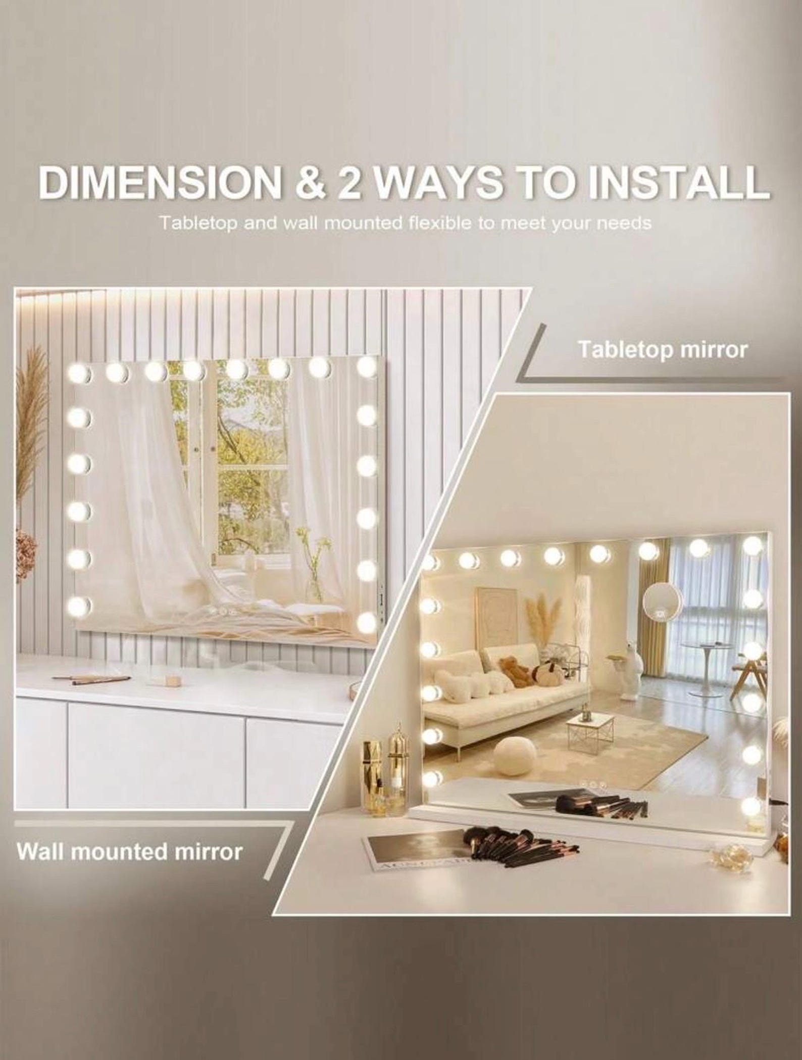 Extra Large Vanity Mirror With Lights and Bluetooth - Etsy