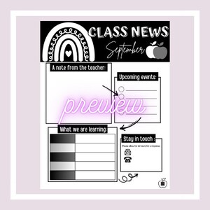 12 Monthly Editable Classroom Newsletter Templates SEASONAL 12 MONTHS ...