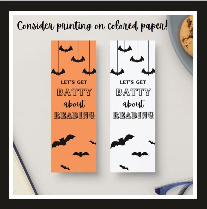 Halloween and Fall BOOKMARK Student Gift. Halloween & Fall Black and ...
