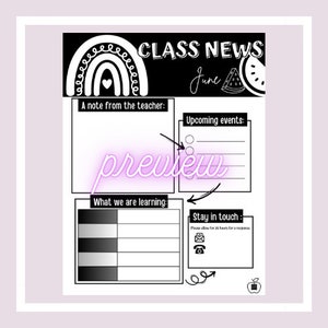 12 Monthly Editable Classroom Newsletter Templates SEASONAL 12 MONTHS ...