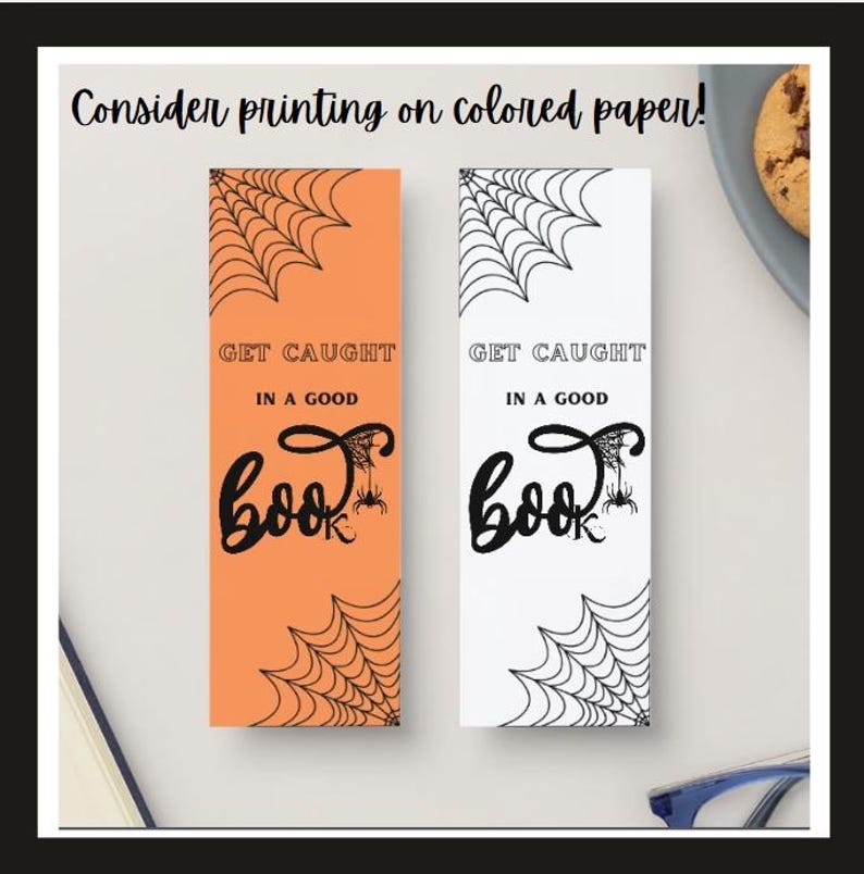 Halloween and Fall BOOKMARK Student Gift. Halloween & Fall Black and ...