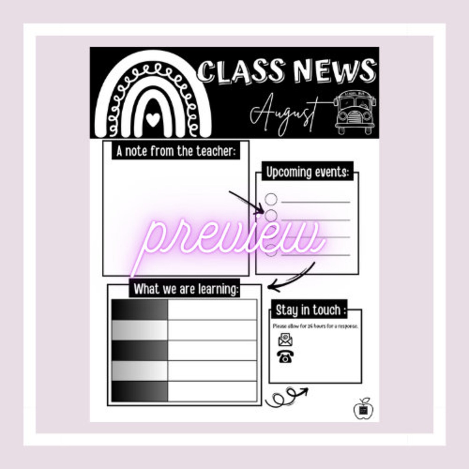 12 Monthly Editable Classroom Newsletter Templates SEASONAL 12 MONTHS ...