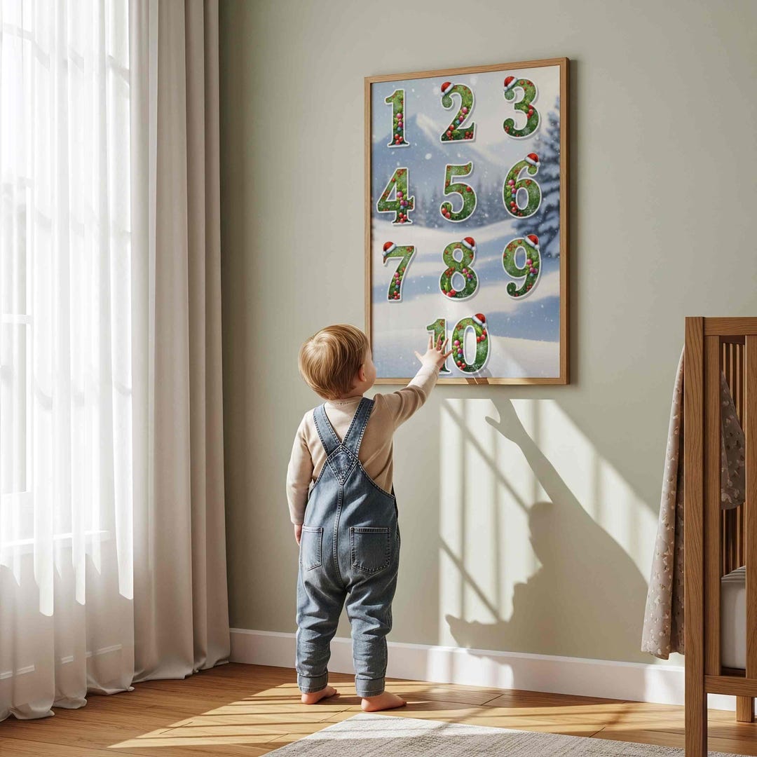 Winter Picture Children's Numbers 1-10 Wall Decor for Children's Rooms ...