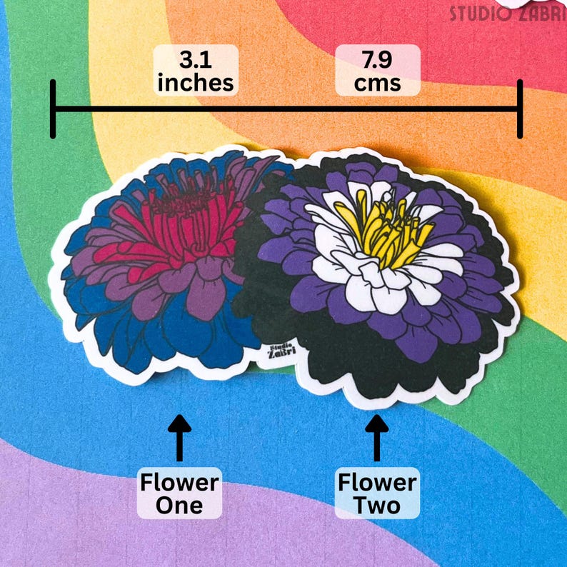Pride Flag Zinnia Sticker: LGBTQIA+ Floral Decal - Etsy
