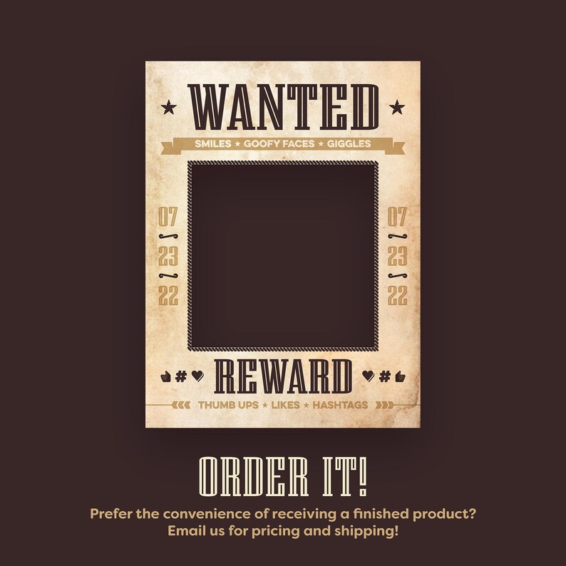 Wanted Poster Photo Stand-in - Etsy