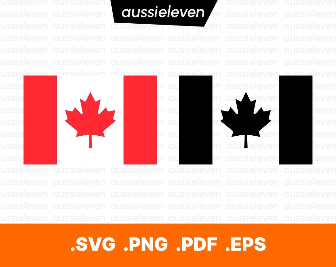 Canada Flag Svg Eps Pdf Png / Color and Monochrome Version / Vector ...