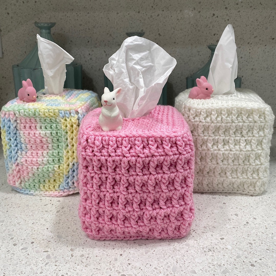 Easter Tissue Box Cover, Crochet Easter Tissue Box Cover, Bunny Tissue ...